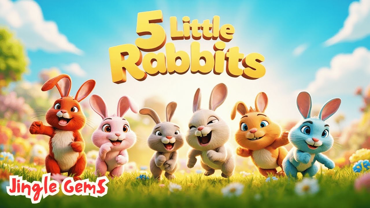 5 Little Rabbits | Fun Nursery Rhyme for Kids | Jingle Gems 3D ...