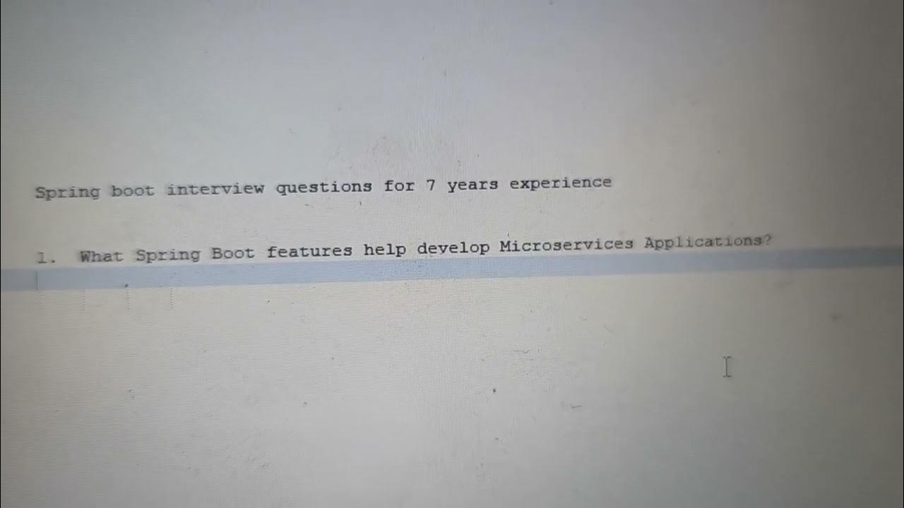 7 Years Experience Spring Boot Questioninterview Springboot Springbootinterview Java Youtube