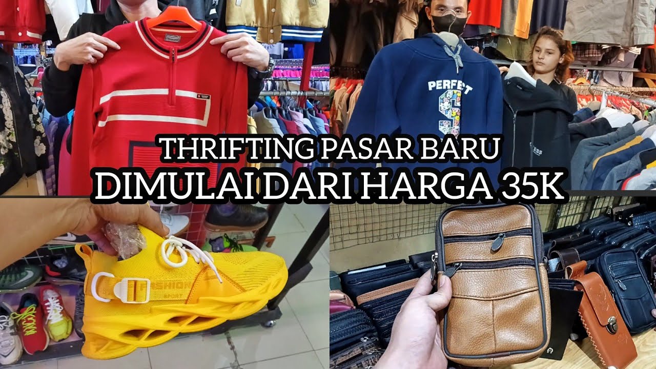 THRIFTING BARANG BRANDED MURAH ORIGINAL | THRIFTING PASAR BARU - YouTube