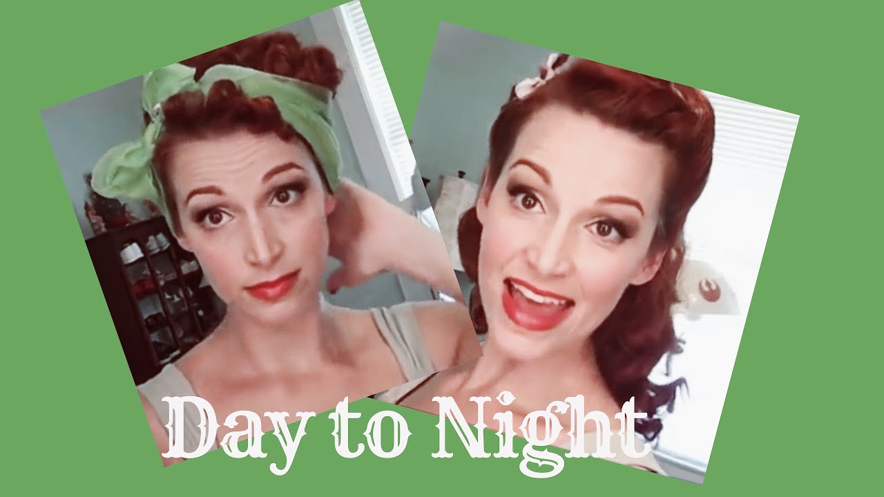 Daytime Scarf Updo to Evening 1940’s Glam! - YouTube