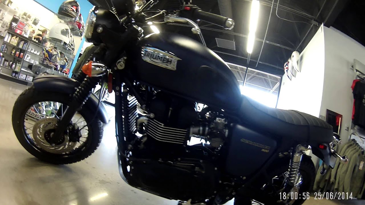 2014 Triumph Scrambler ( Matte Pacific Blue) - YouTube
