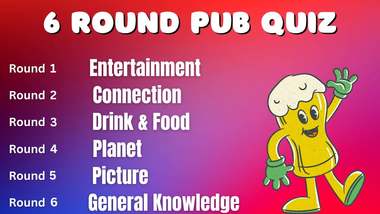 Virtual Pub Quiz 6 Rounds: Picture, Entertainment, Planets, Bit Of ...