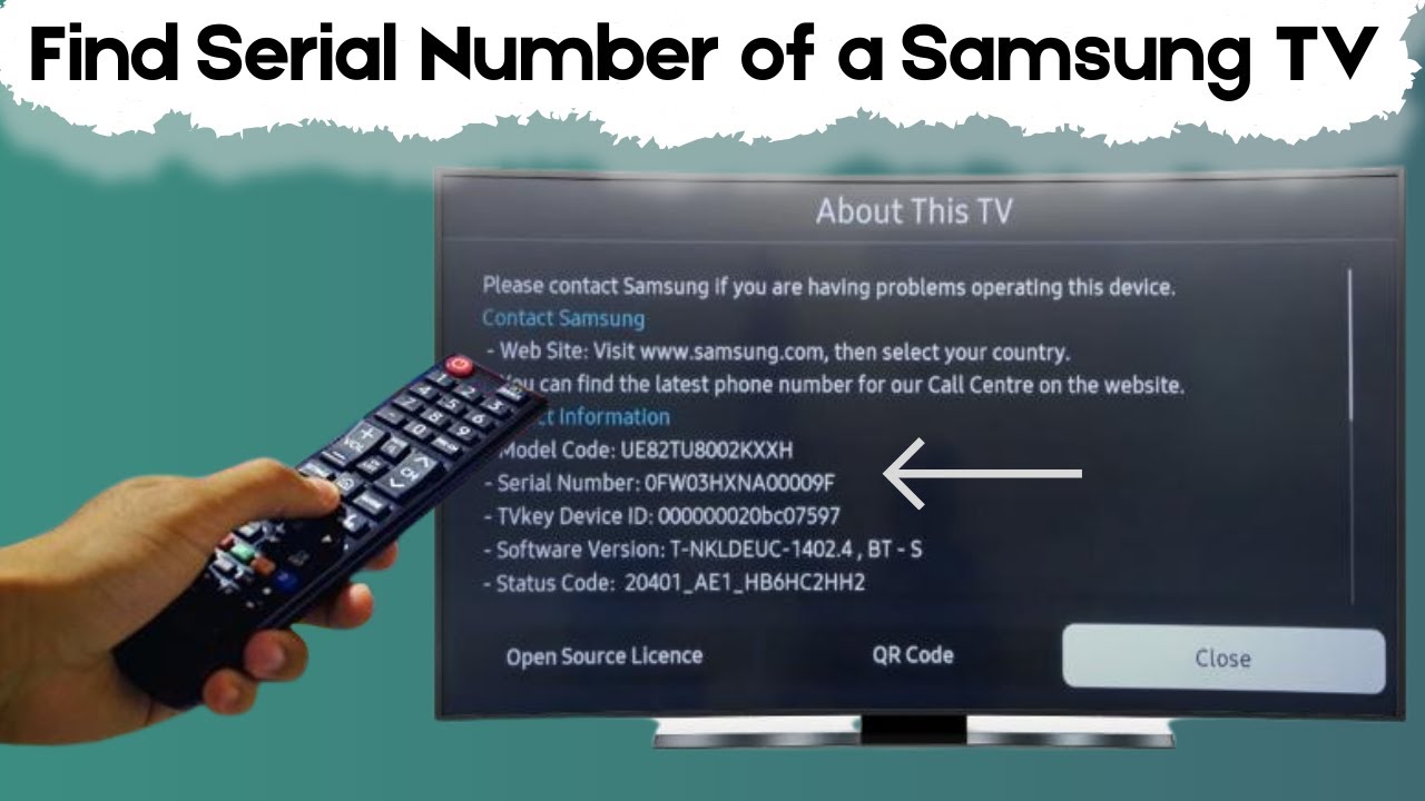 How to Find the Serial Number of a Samsung Smart TV? - YouTube
