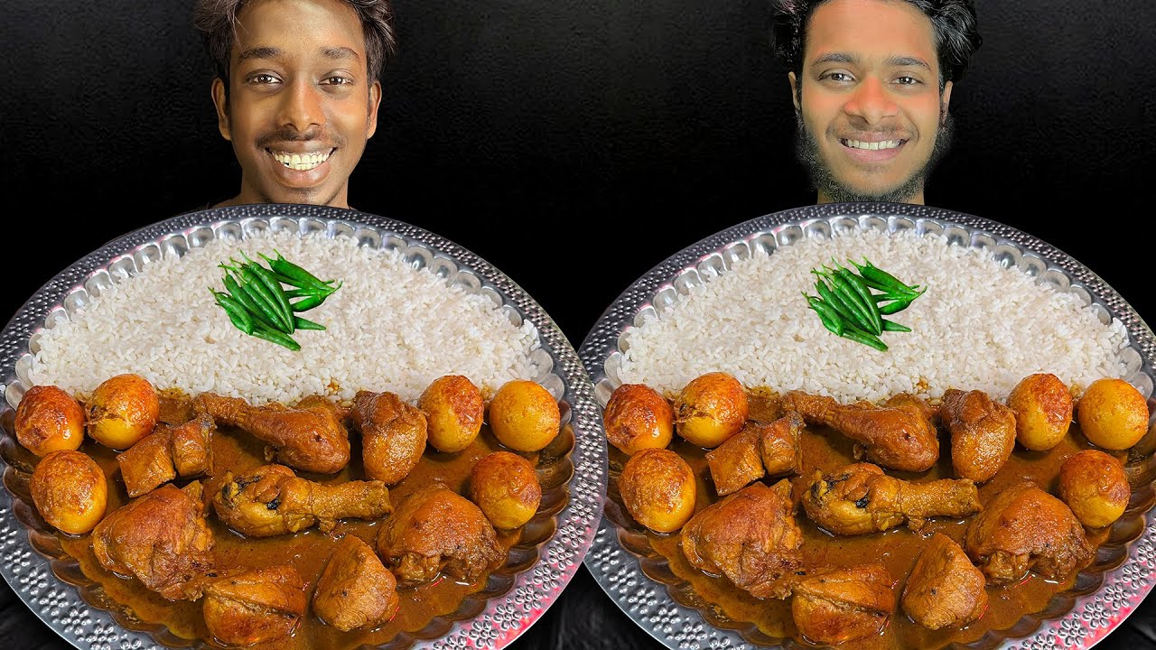 Spicy Chicken Curry with Rice Eating Challenge | Today Eating Rice And ...