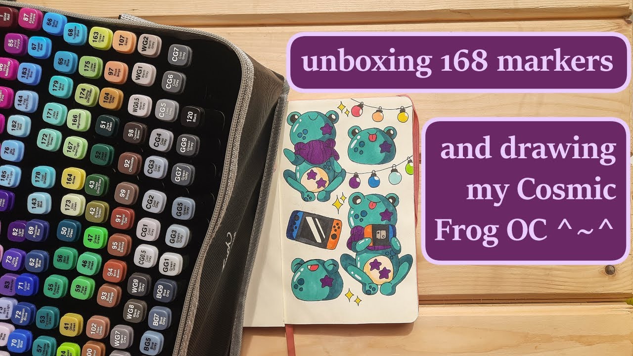 ️🐰 drawing my Cosmic Frog OC 🐸 birthday gifts unboxing: a new marker set 🐰 ️ - YouTube