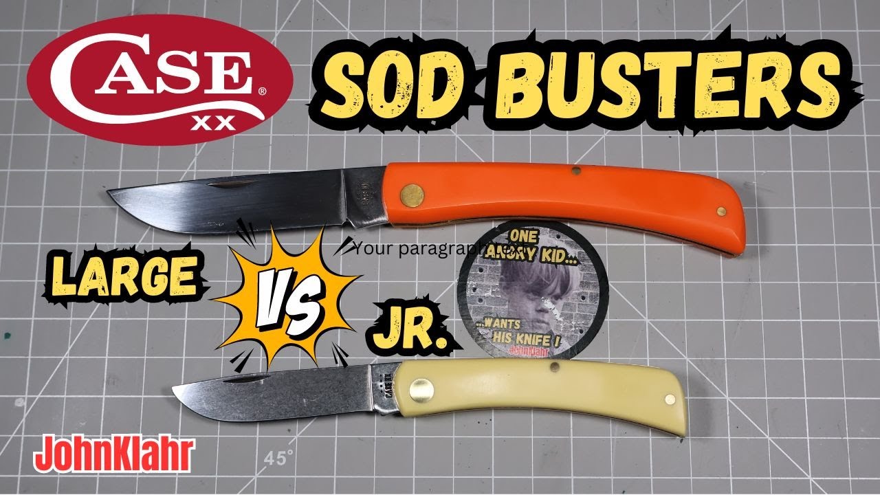 Yellow Synthetic Case XX Sod Buster Jr vs Orange Large Sod Buster - YouTube