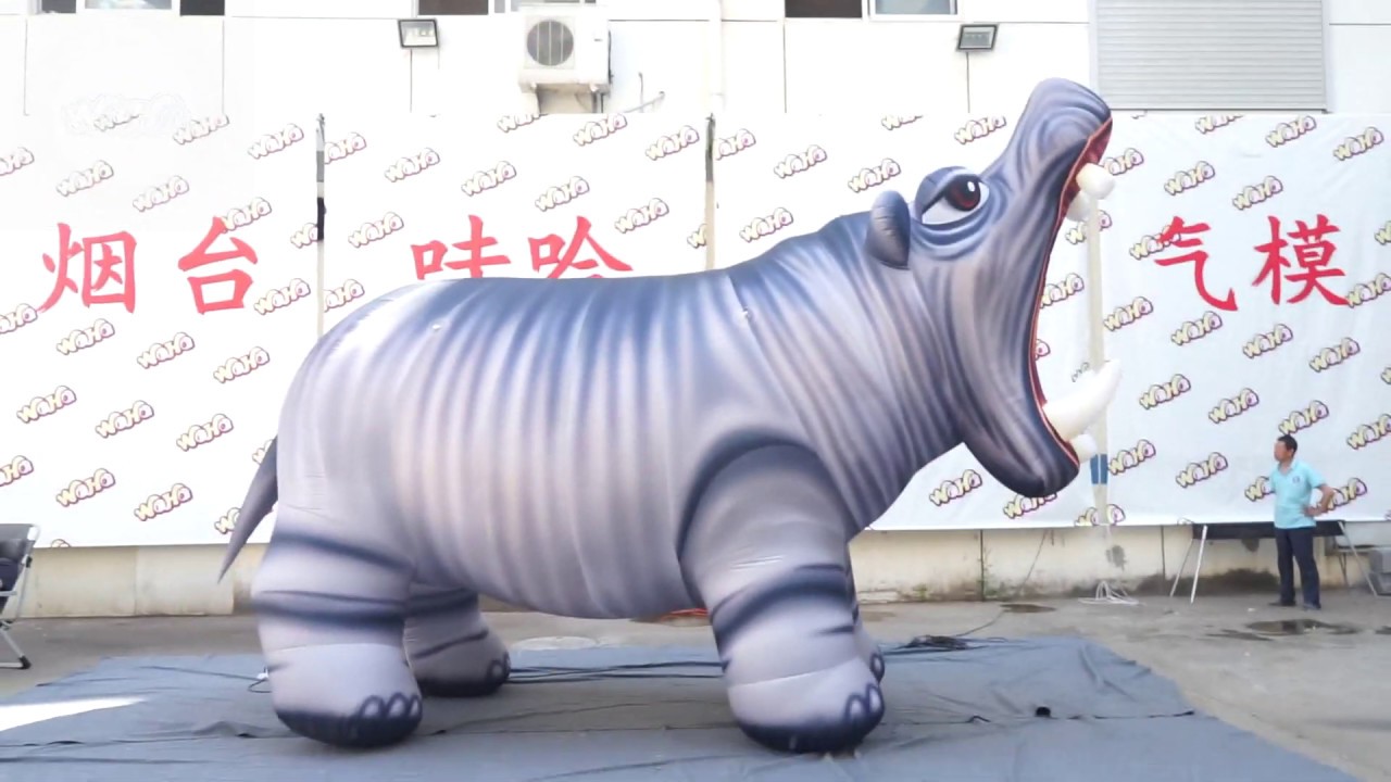 Giant Inflatable Hippo Animal Balloon For Outdoor Park Decoration - YouTube