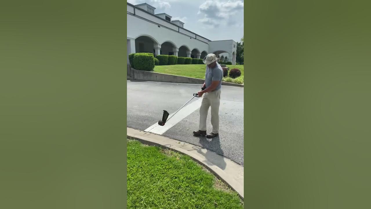 How to string trim a sidewalk or curb edge. - YouTube