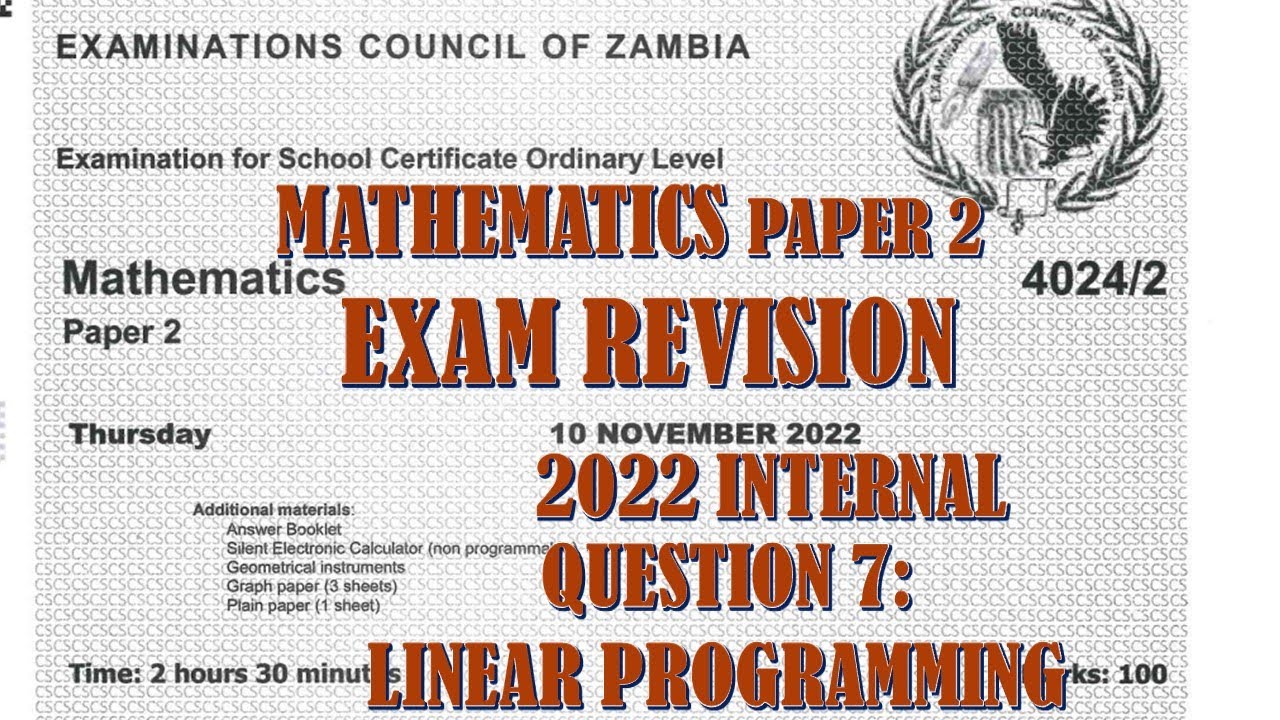 2022 MATHEMATICS PAPER 2 QUESTION 7 - YouTube