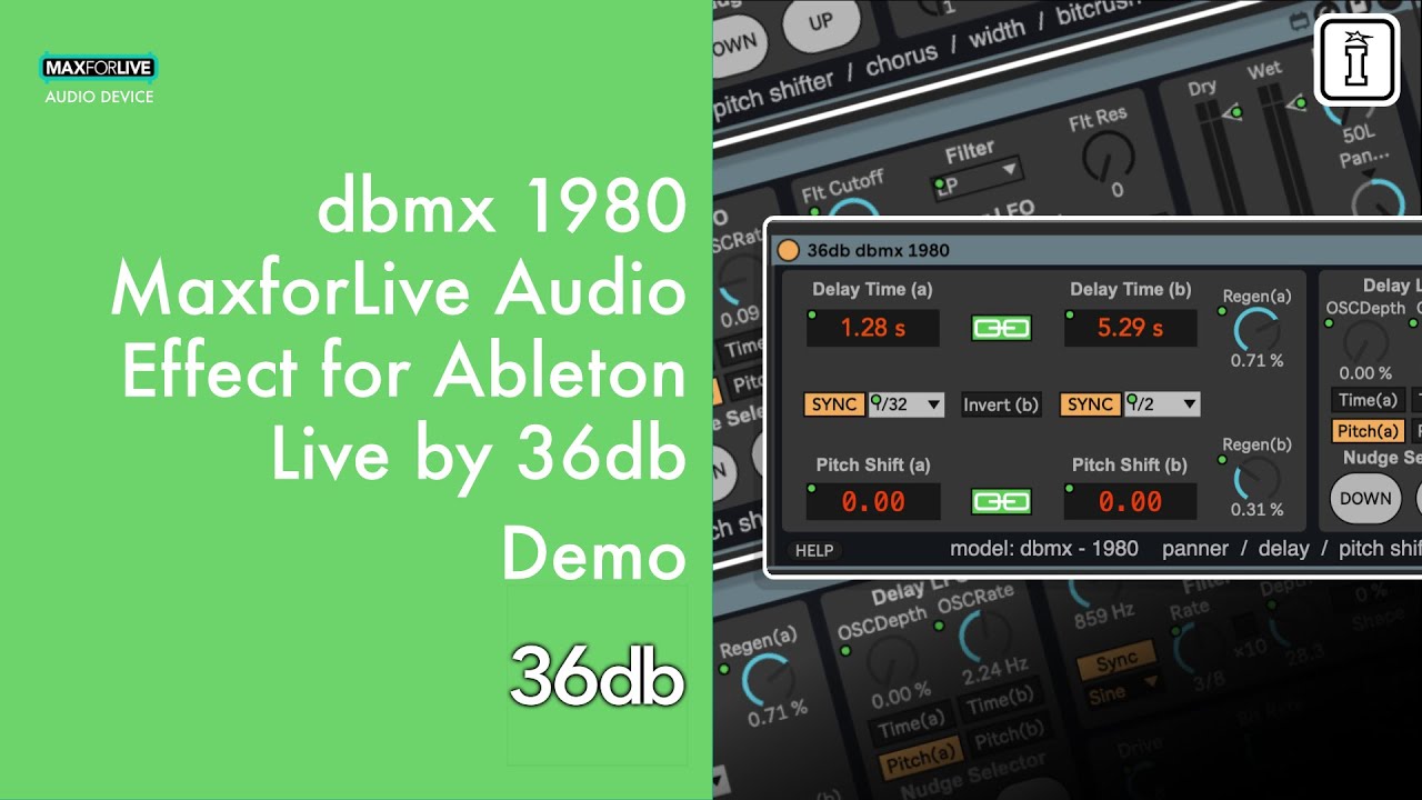 DBMX 1980 Effects Rack - MaxforLive Delay & Pitch Shifter by 36dB - YouTube