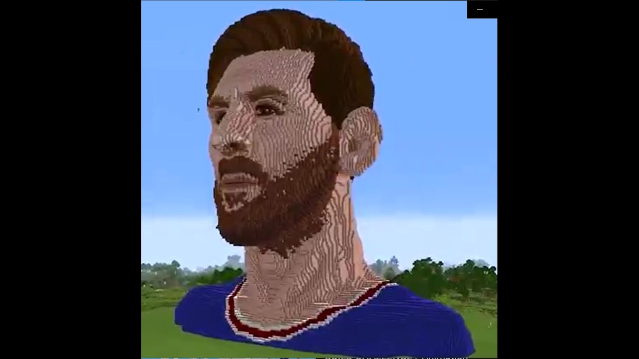 Building messi face in minecraft 🥶😱😱 - YouTube