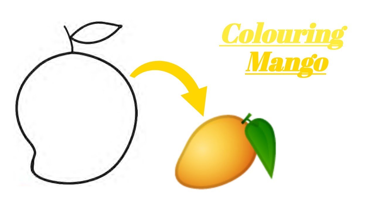 How to colour Mango easy step by step for kids - YouTube