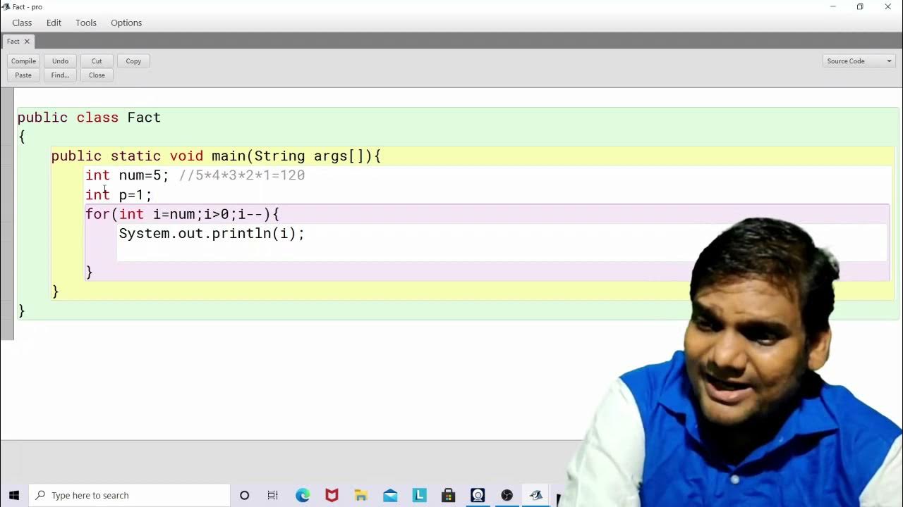 find factorial of a number in Java Bluej - YouTube