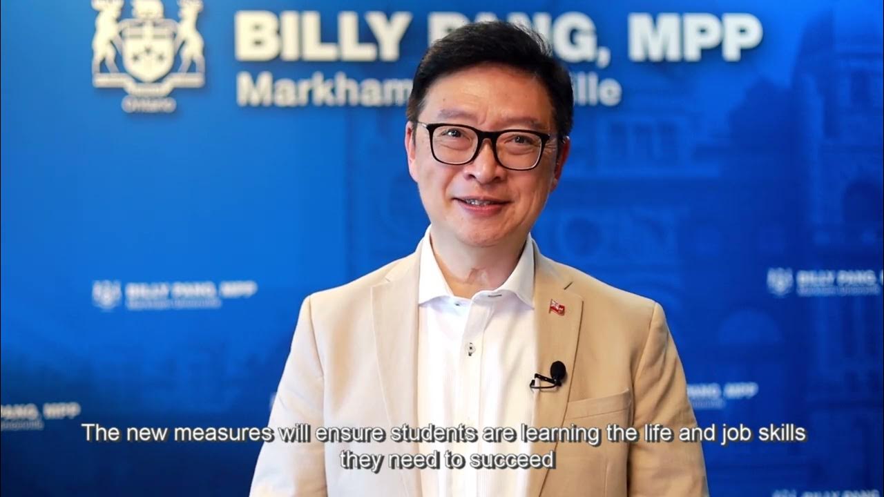 2023 Back to School message by MPP Billy Pang, Markham-Unionville - YouTube