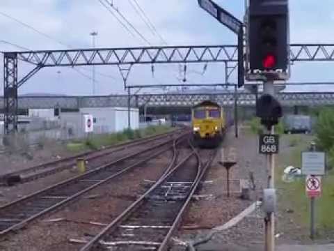 Class 66552 with "the bin train" Guide Bridge with AWESOME horn - YouTube