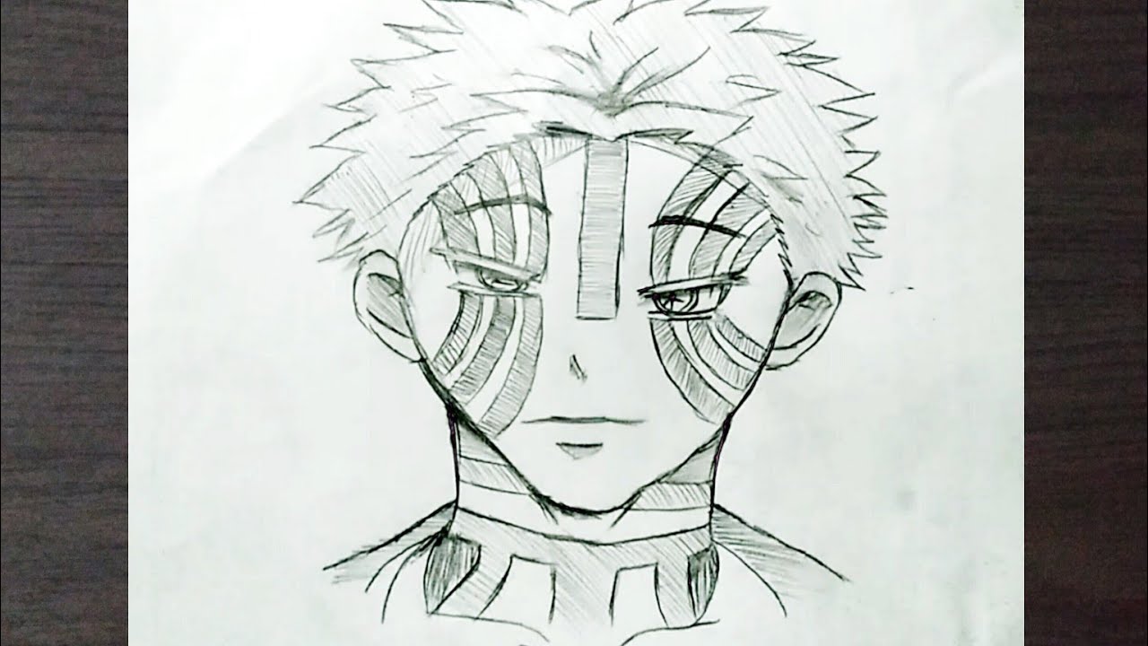 Easy drawing Akaza | Easy Demon Slayer Drawing | Easy Anime Drawing ...