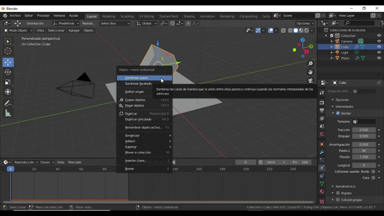 Cuerpos blandos Blender - YouTube