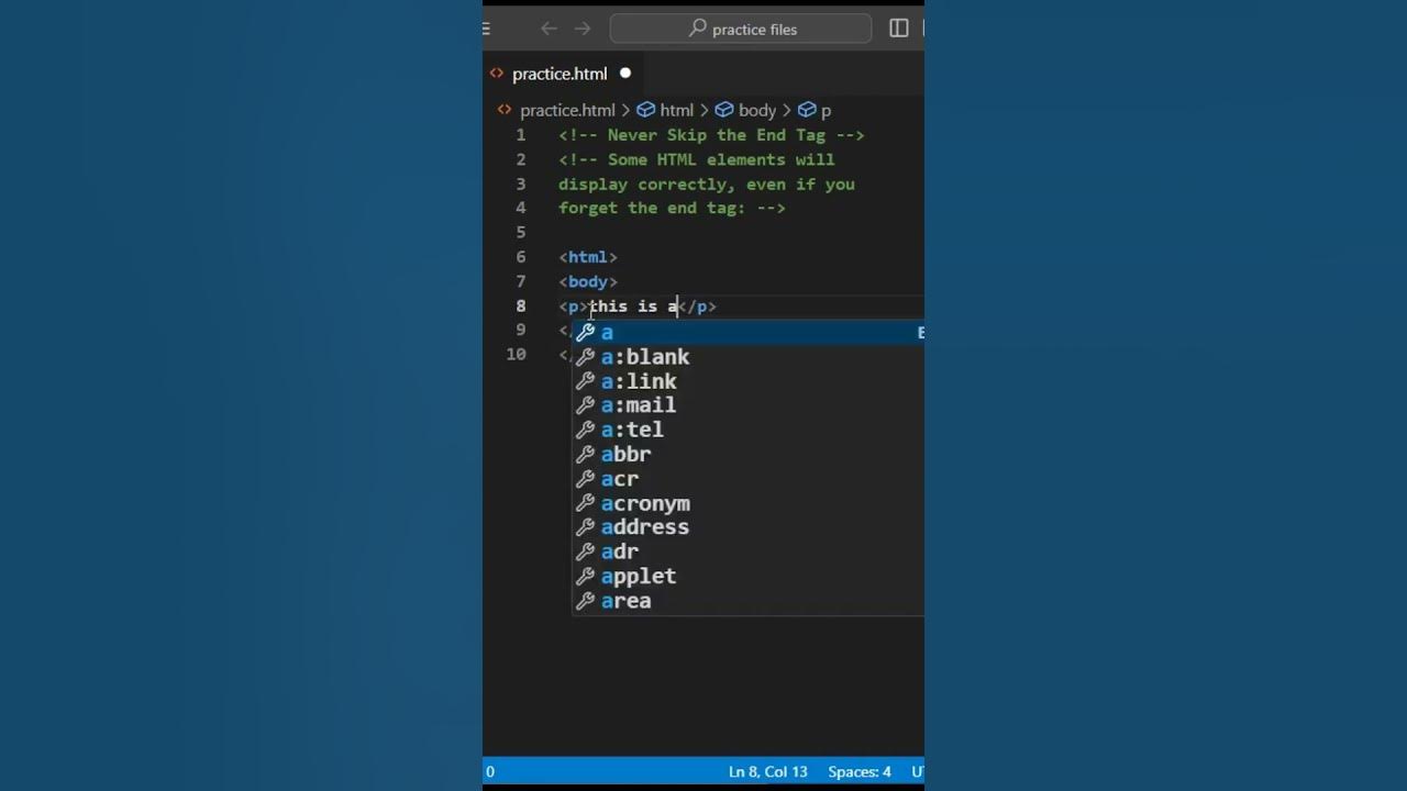 Never Skip The End Tag Html Coding Code Webdevelopment Htmlcode Html5 Youtube