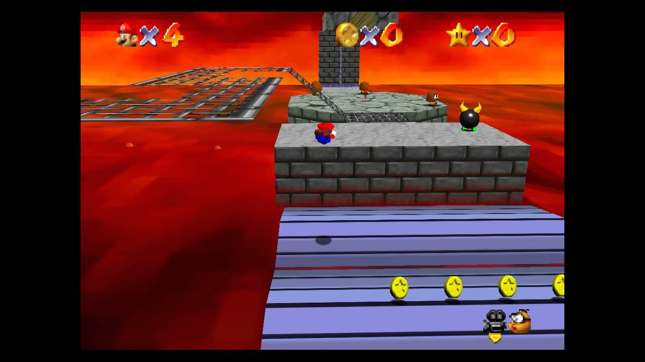 Super Mario 64 - Bowser In the Fire Sea 18"07 - (TAS) - YouTube