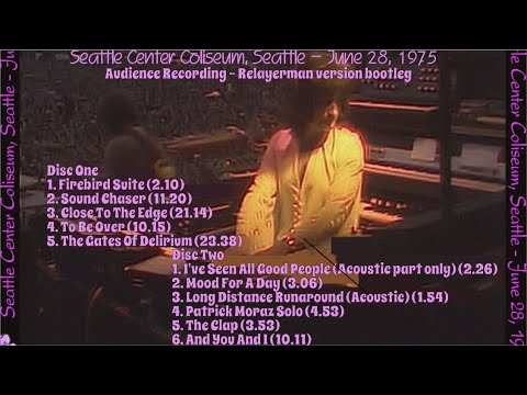 Yes - Live in Seattle - June 28th, 1975 - YouTube