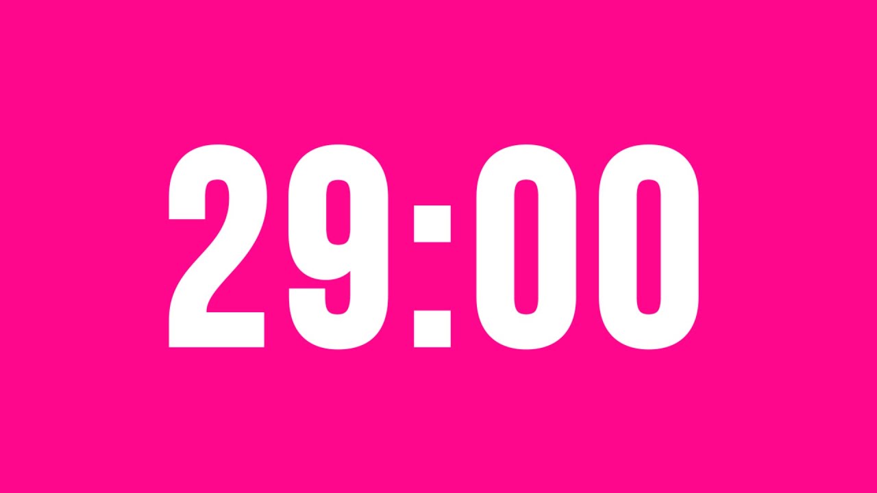 29 Minute Countdown Timer No Music With Alarm Clock At The End - YouTube