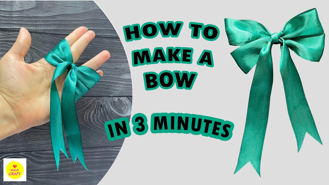 How to Make Simple Easy Bow in 3 Minutes⁄⁄DIY crafts⁄⁄Ribbon Bow ...
