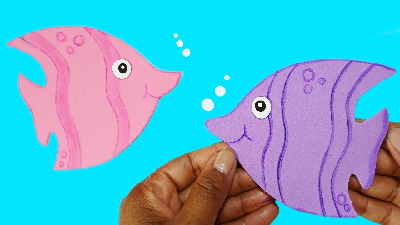 Como fazer PEIXE EM EVA | Ideias com EVA | PEIXE EM EVA Hellen Chagas ...