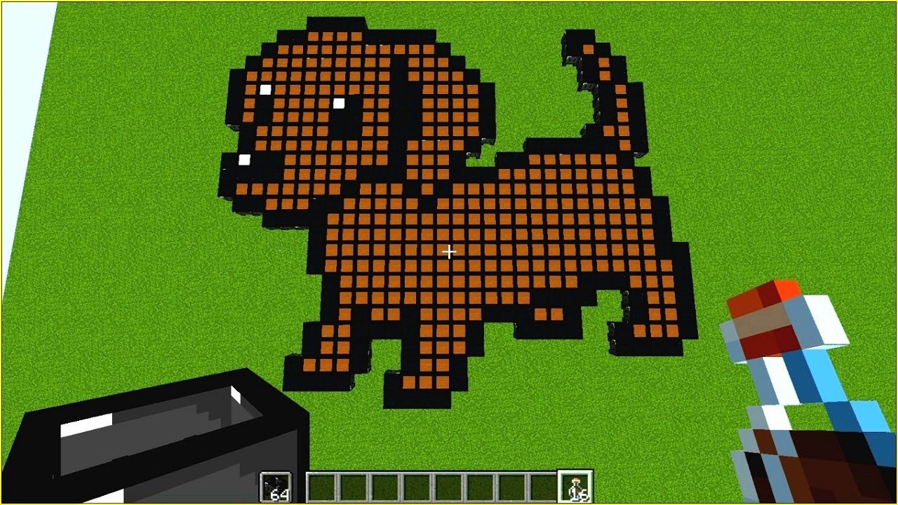 How To Draw in Minecraft? | Pixel Art | Dog Dachshund - YouTube