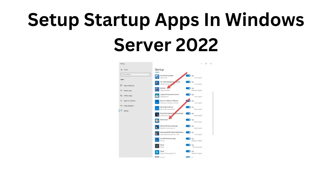 Setup Startup Apps In Windows Server 2022 - YouTube