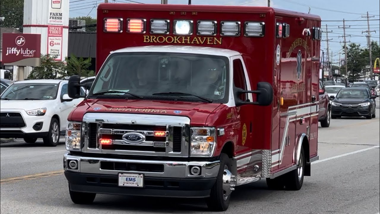 Brookhaven Fire Company Ambulance 52A Responding 8-14-23 - YouTube