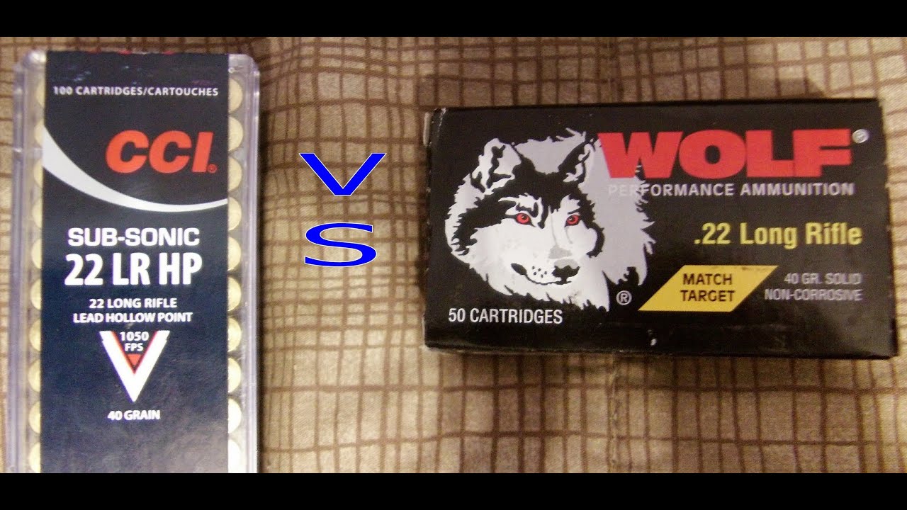 Ammo Test Wolf Match Target 22lr Solid VS CCI Sub-Sonic 22lr HP 3 ...
