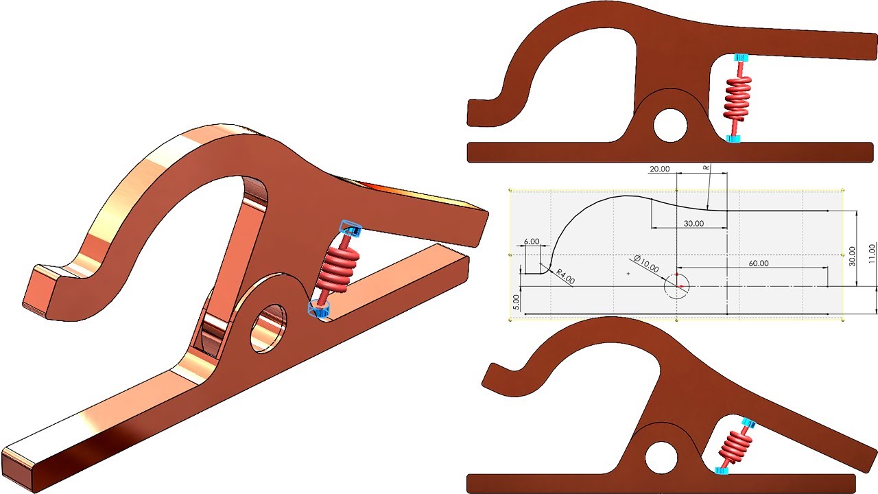 Mechanism 48: welder clamp with motion analysis spring & hand grip - # ...