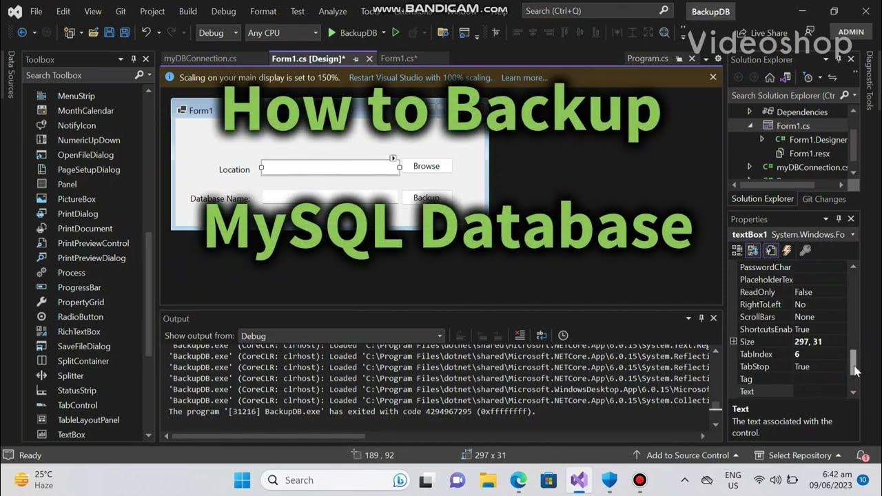 How to Backup your MySQL Database in C# - YouTube