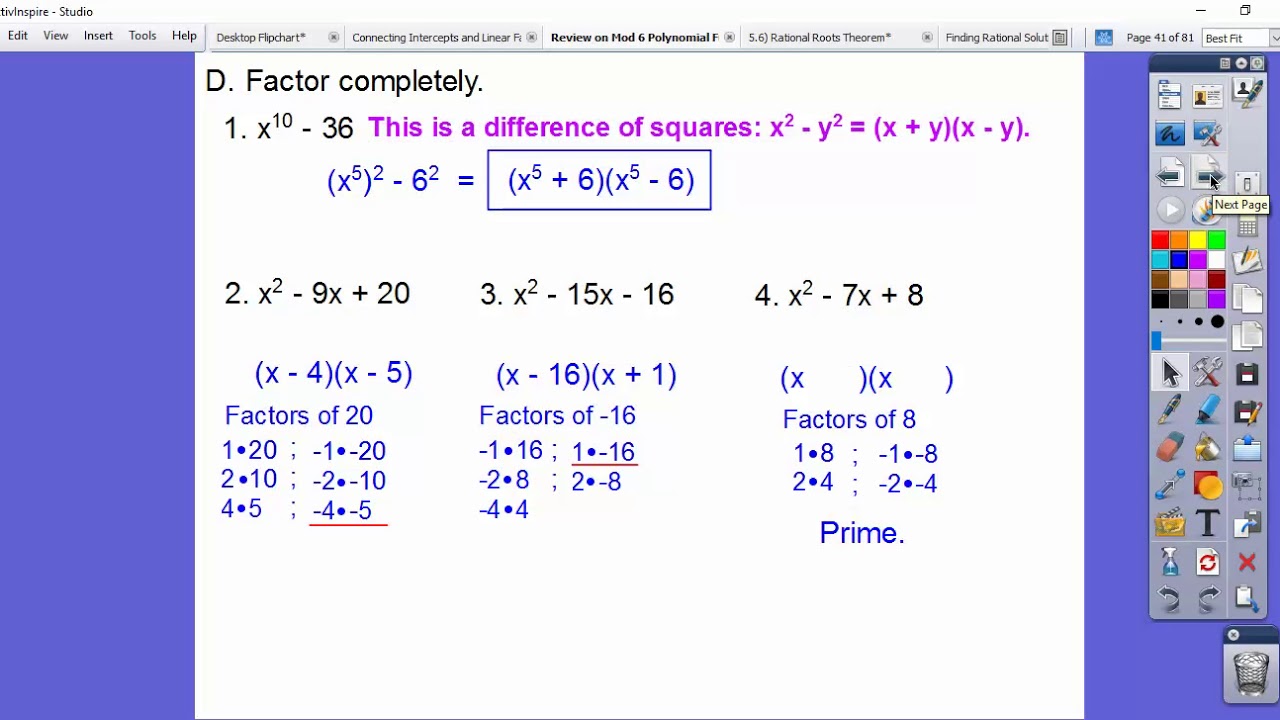 Review on Mod 6 - Polynomial Functions (IM3) - YouTube