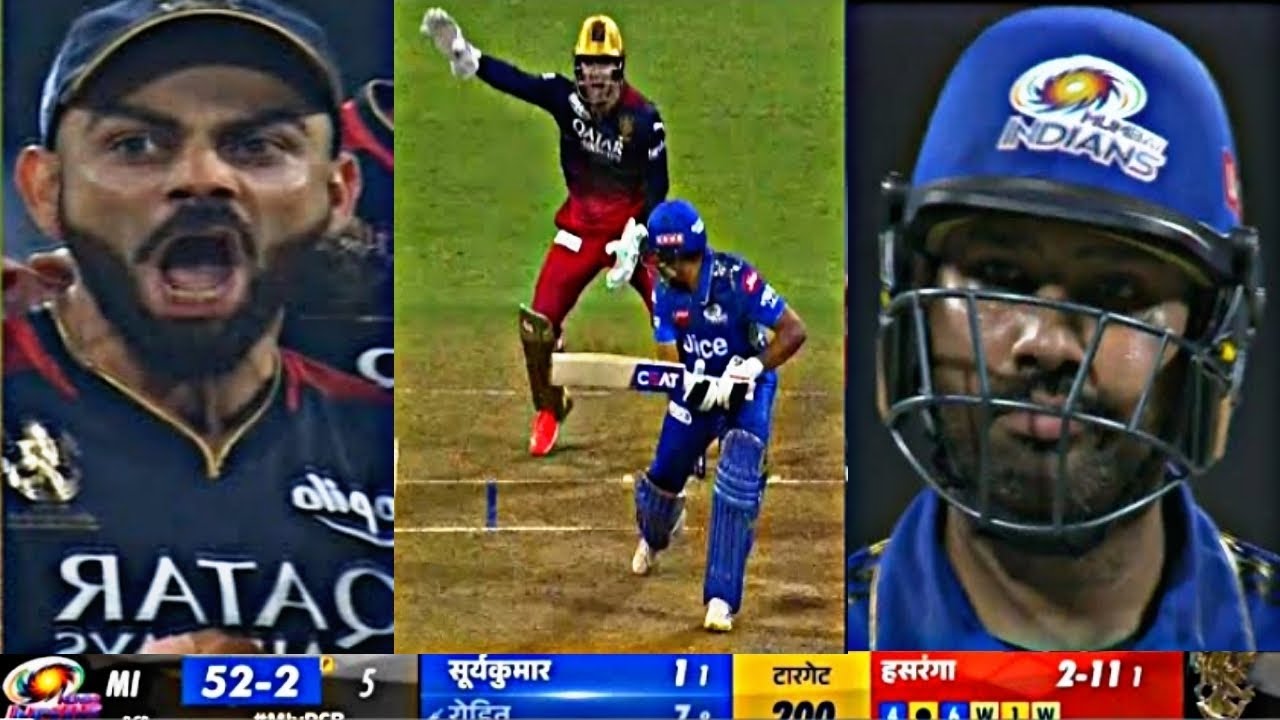 Virat Kohli celebration Plessis takes DRS against Rohit and he got out ...