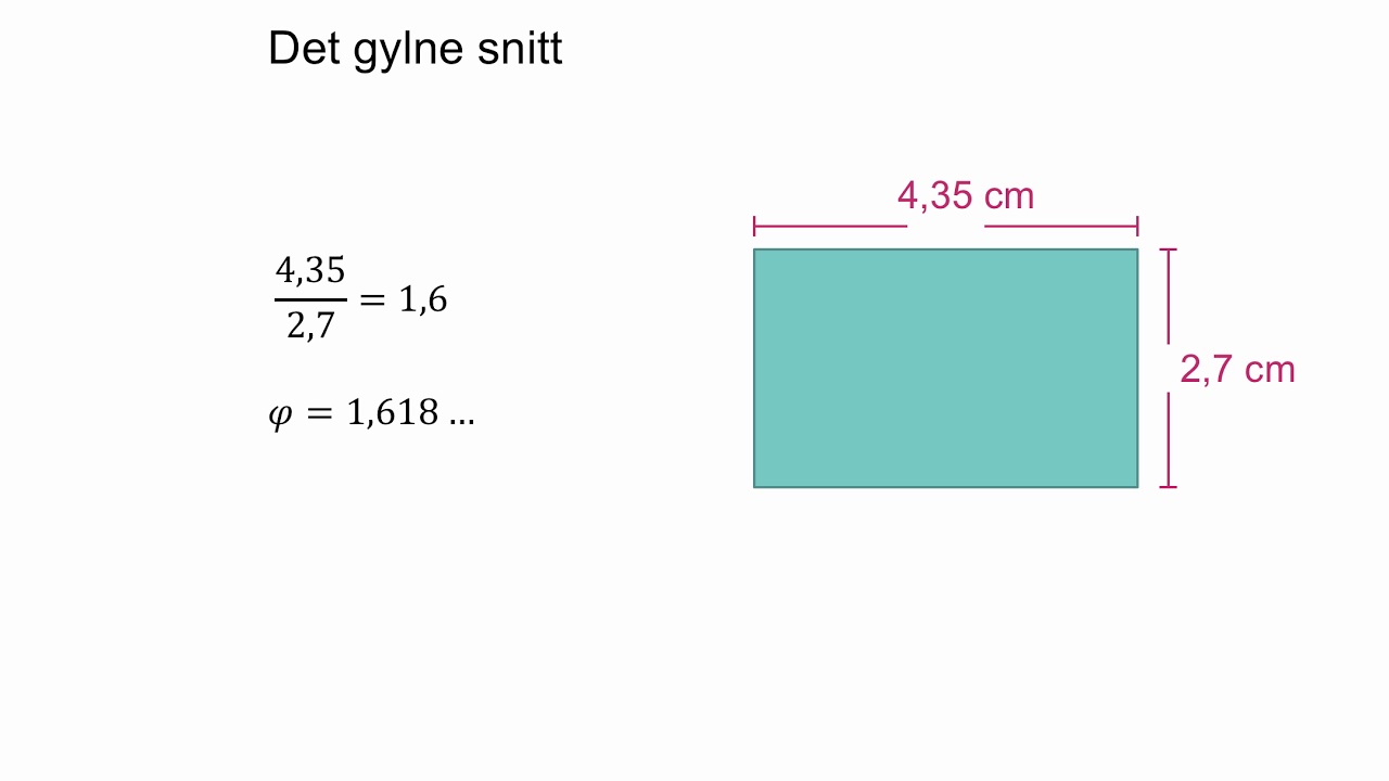 9.1 Det gylne snitt - YouTube