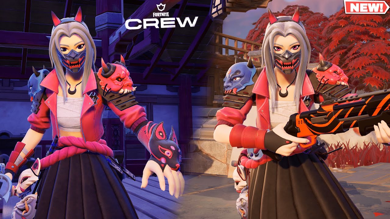 Fortnite February 2025 Crew Pack (Haruka of the Masks Skin) GAMEPLAY ...