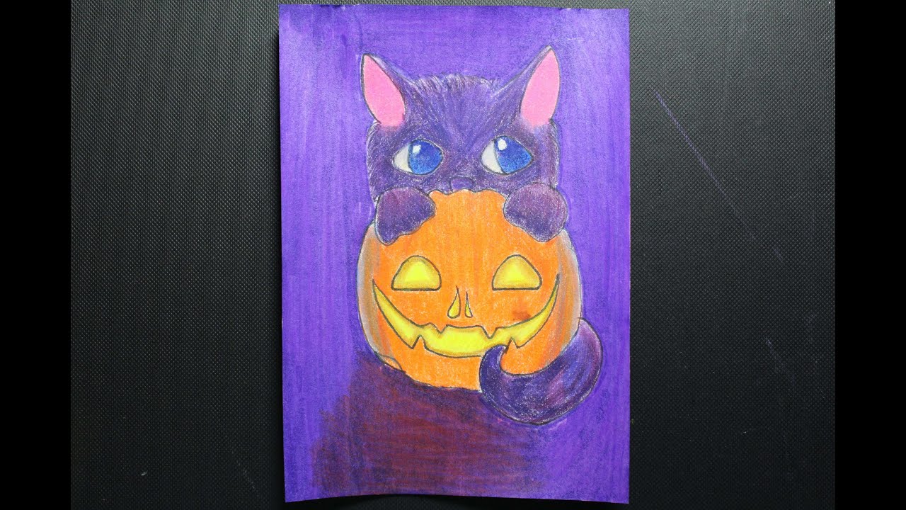 Chat Halloween (speed drawing) - YouTube