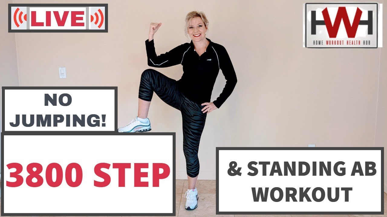 3800 STEPS LOW IMPACT/ Walking Workout w/STANDING ABS / Beginner ...