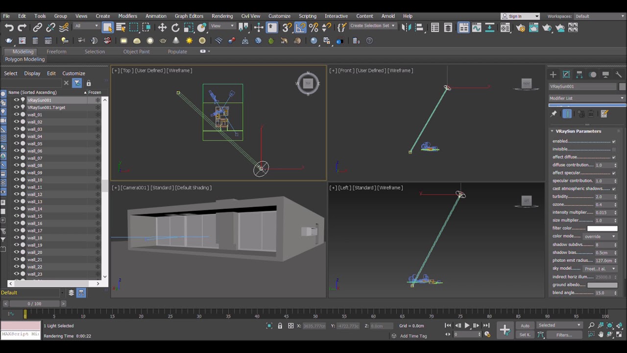05 vray sun y prueba de render - YouTube
