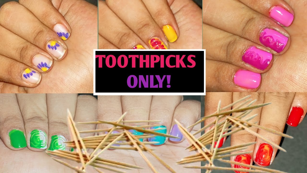 Nailart using toothpicks ||Easy Nailart using toothpicks||Natural ...