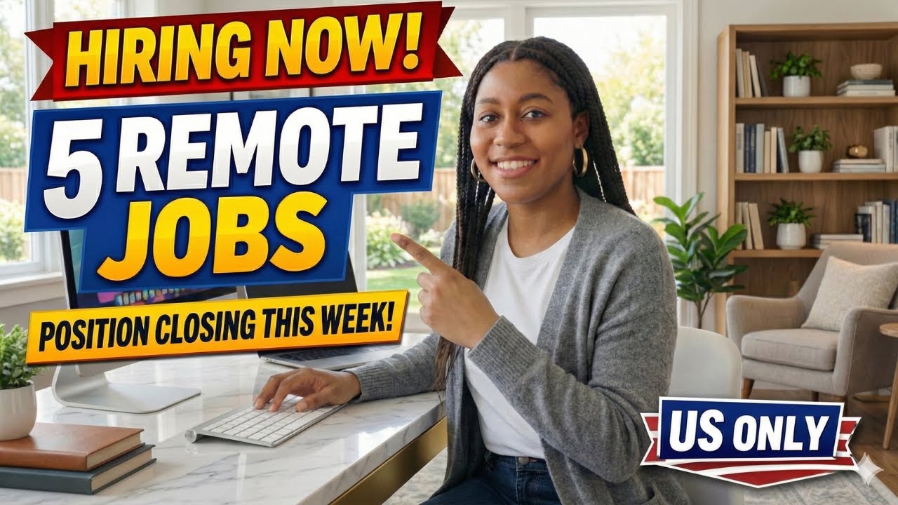 5 Remote Jobs Hiring Now (Position Close This Week) - YouTube