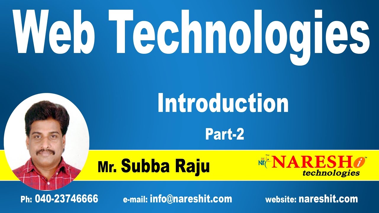 Introduction To Html Part 2 Web Technologies Tutorial Mr Subbaraju Youtube