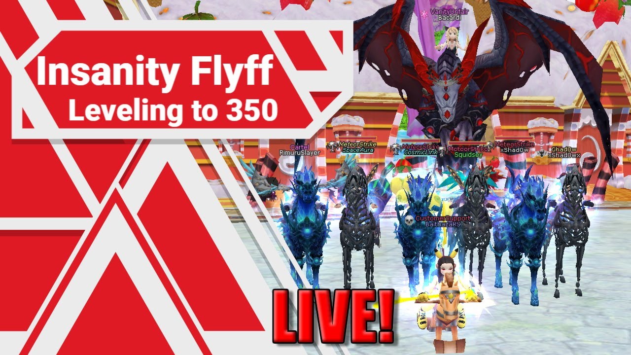 Insanity Flyff - Leveling to 350 - Live Stream - YouTube