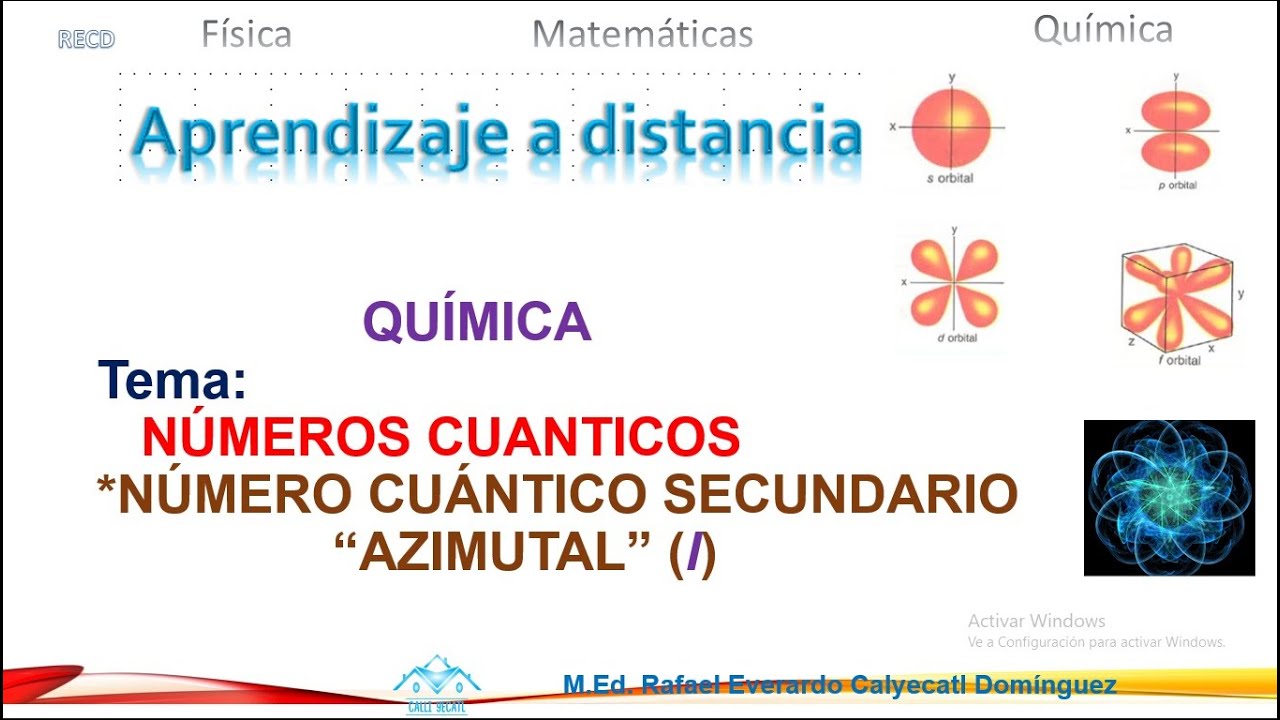 NÚMERO CUÁNTICO SECUNDARIO AZIMUTAL (l) - YouTube