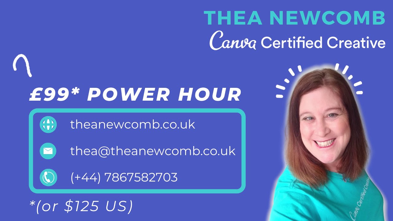 Thea Newcomb's Bespoke 121 Canva Training - £99 Power Hour ($125 USD ...