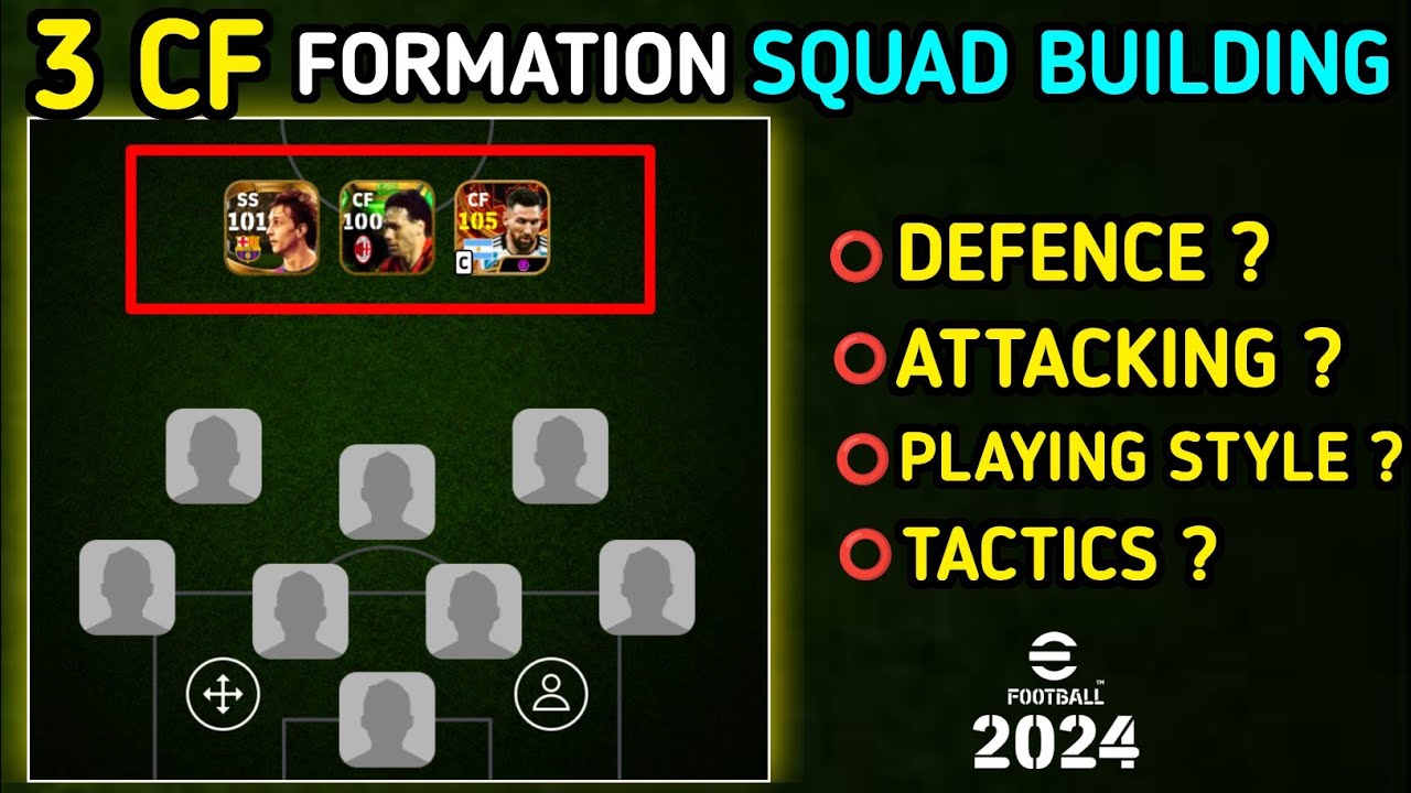 Best attacking formation in efootball | 3 cf formation | review | squad ...