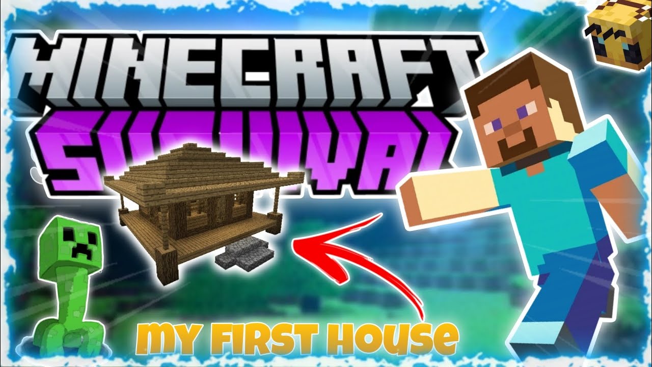 I MADE MY FIRST HOUSE IN MINECRAFT 😲 - YouTube