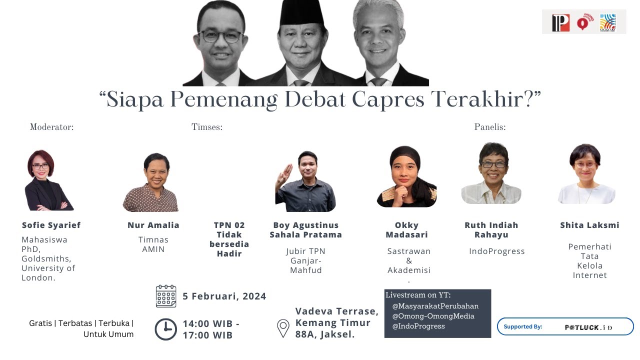 Diskusi Publik Debat Capres: Siapa Pemenang Debat Capres Terakhir ...