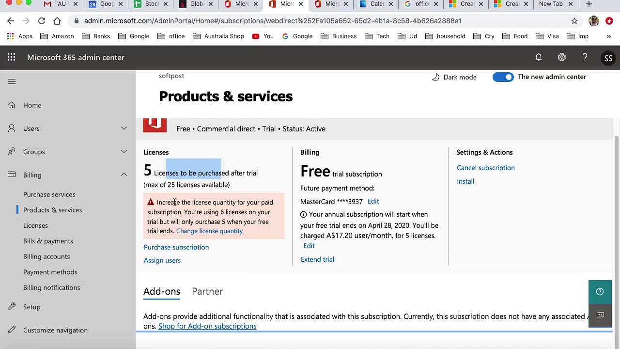 How to view office 365 products and service plan and licenses | Billing ...